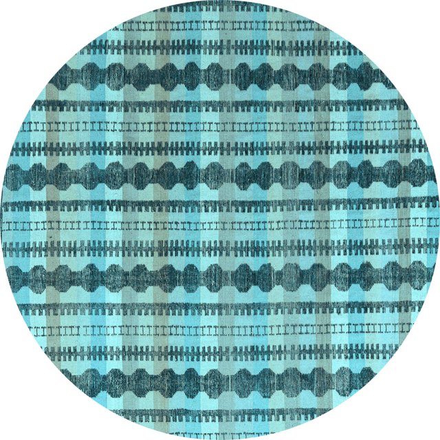 Ahgly Company Indoor Round Abstract Light Blue Modern Area Rugs, 6 ...