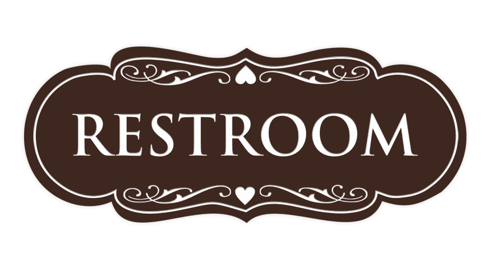 Designer Restroom Sign - Dark Brown - Large - Walmart.com