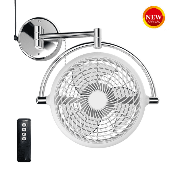 VIVI-DC 10 In. Wall Mount Swivel fan with Folding Arm (White) - Walmart.com