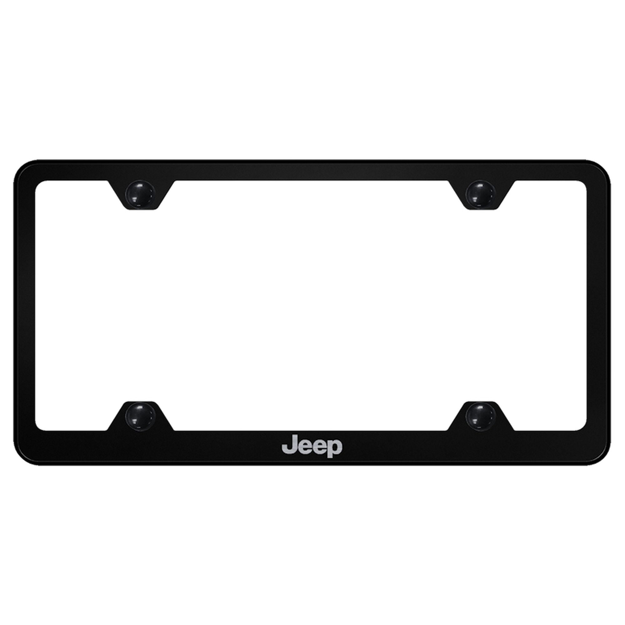 Jeep Laser Etched Logo Stainless Steel Wide Body License Plate Frame ...