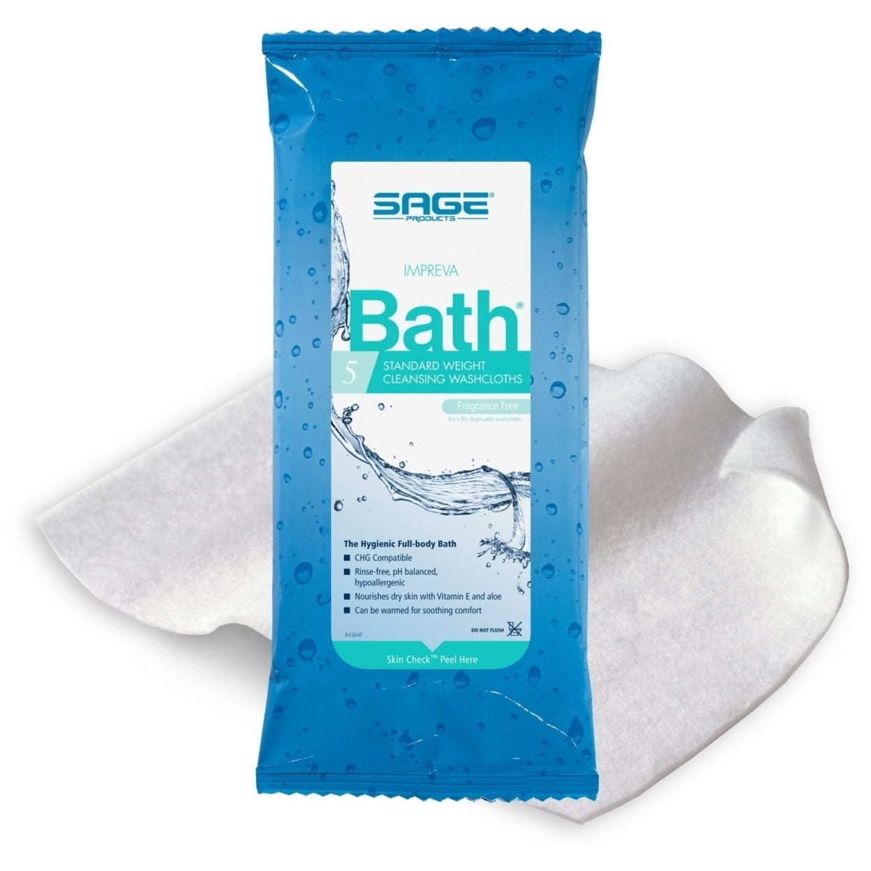 Impreva Bath Bath Wipe or Washcloth 8 x 8" 7987, 5 Wipes - Walmart.com