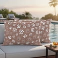 2 Pack Outdoor Waterproof Throw Pillow Covers,Brown Dog Paw Abstract ...