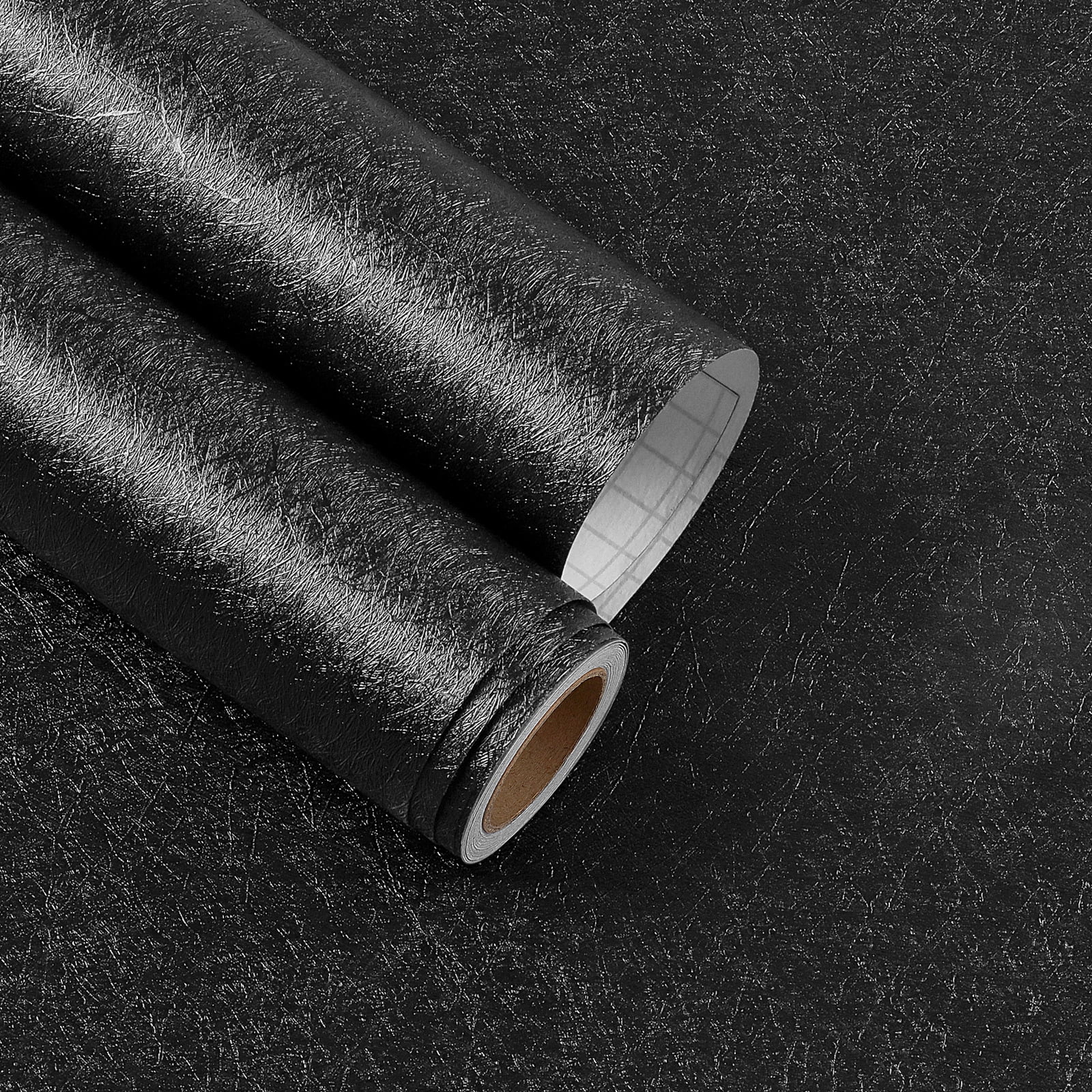 Yenhome Black Textured Wallpaper Embossed 17.7 x 80" Peel and Stick ...