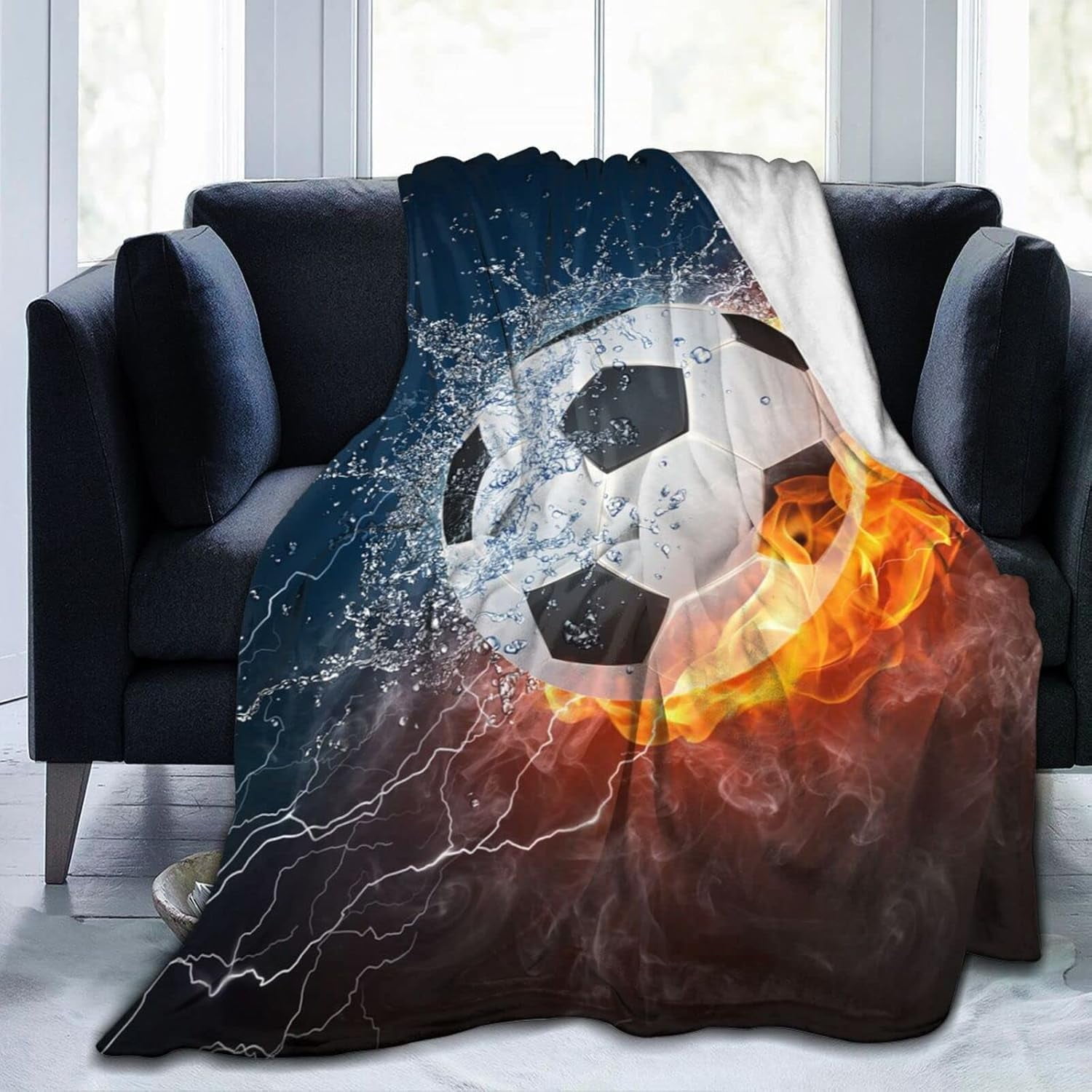 Click here for Zhitrades Soccer Ball In Fire And Water Throw Blan... prices