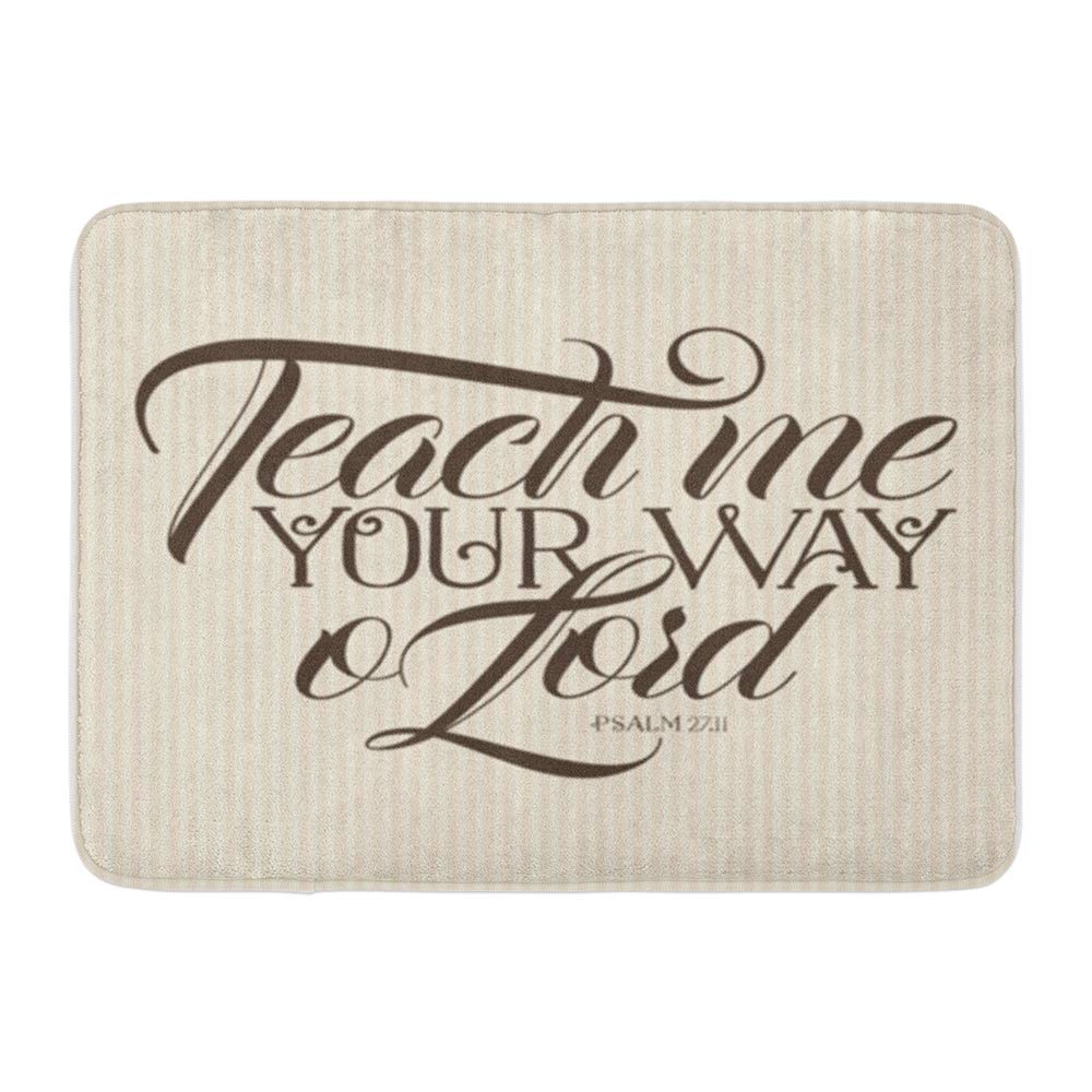 SIDONKU Saying Teach Me Your Way O Lord Psalm 27 11 Scripture Doormat ...