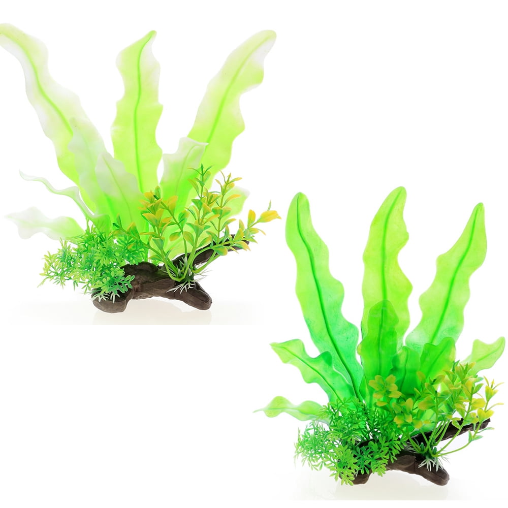 Plastic fish tank plant decoration 2 pieces, aquarium artificial ...
