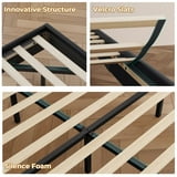 Kicode King Size LED Floating Bed Frame, PU Black, with Storage ...