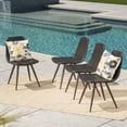 GDF Studio Gilda Outdoor Wicker Dining Chairs with Powder Coated Legs ...