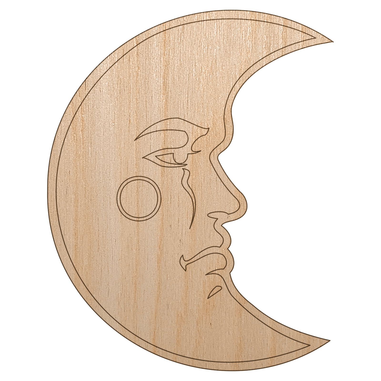 Heraldic Moon Face Wood Shape Unfinished Piece Cutout Craft DIY ...
