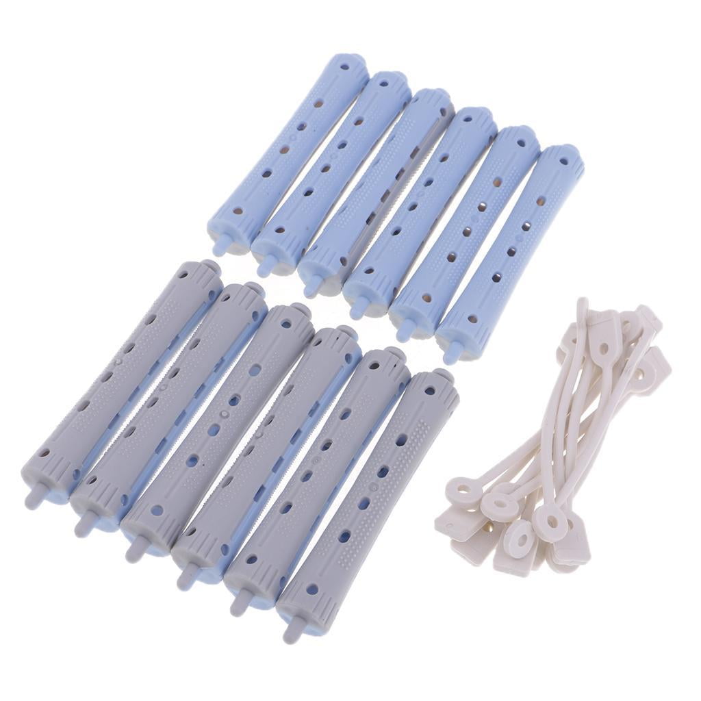 Set Of 12 DIY Cold Perm Rod Roller With Hair Curler Rubber Band for ...