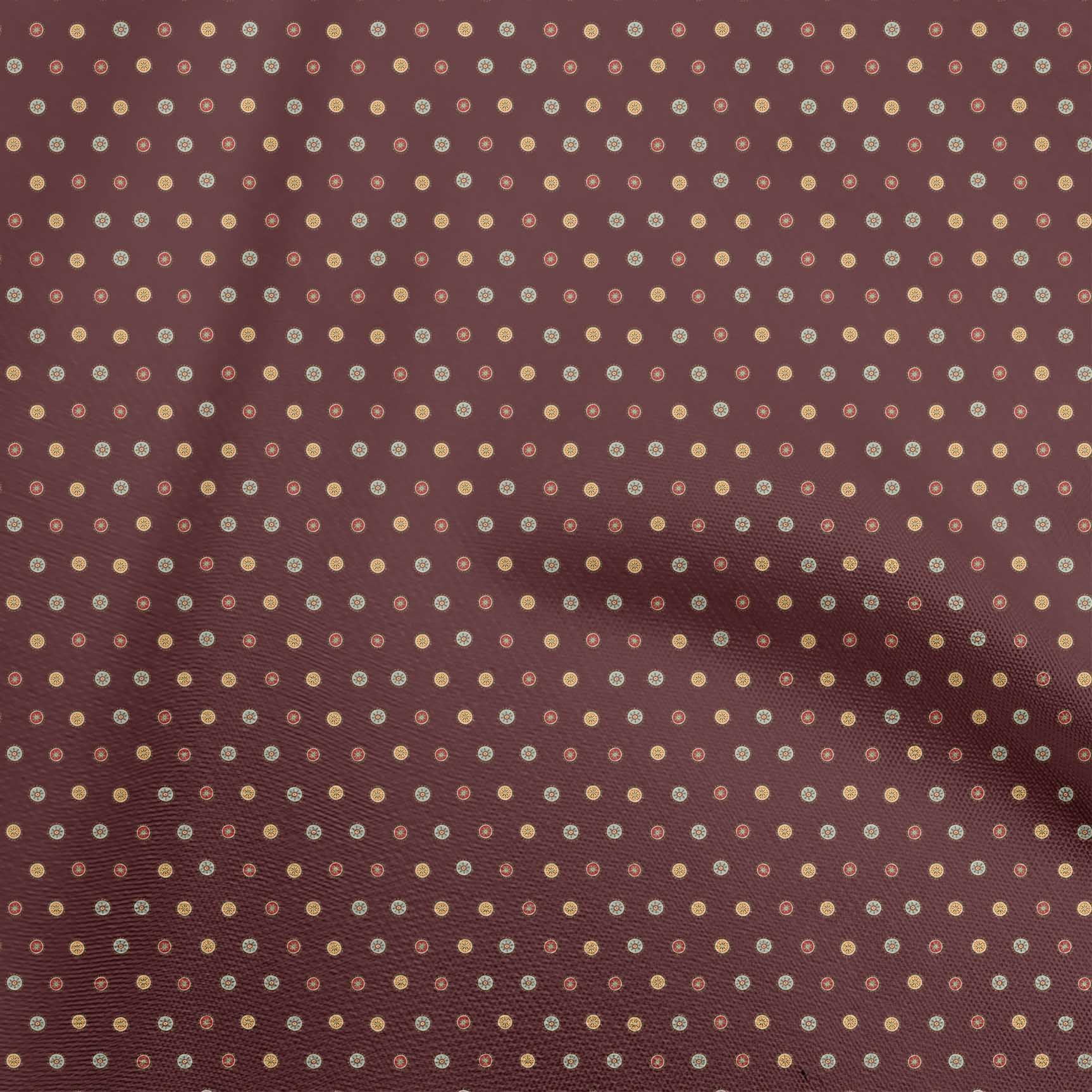 oneOone Cotton Flex Maroon Fabric Asian Block Sewing Material Print ...