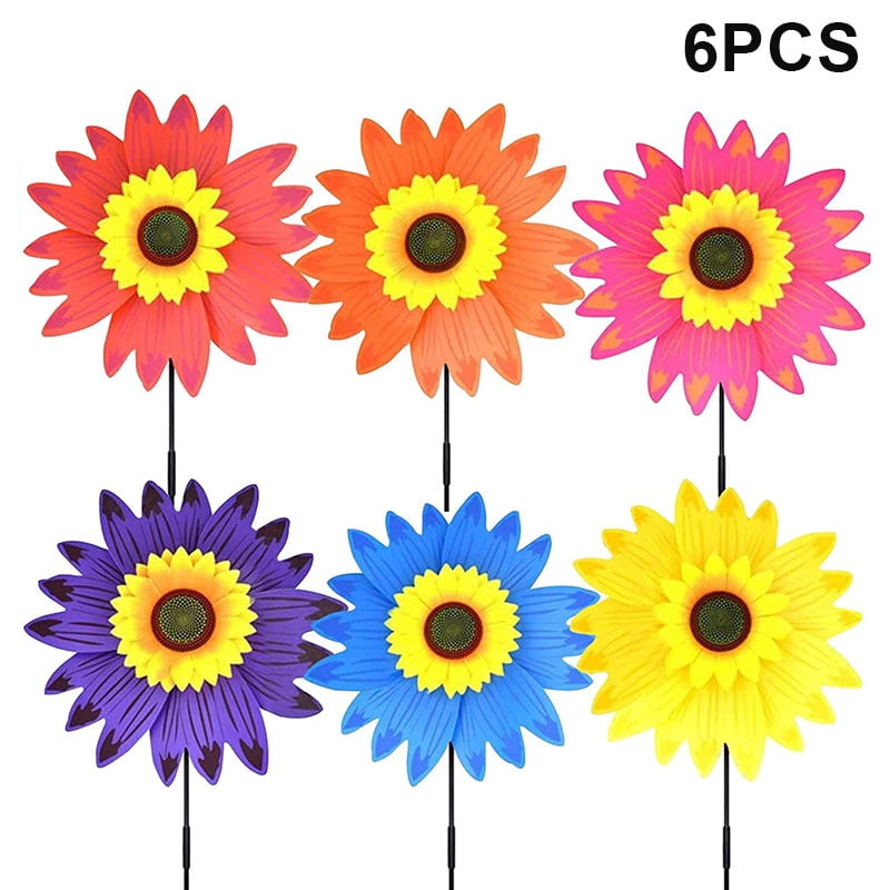 Large Sunflower Windmill Wind Sculptures Colourful Wind Spinner Garden ...