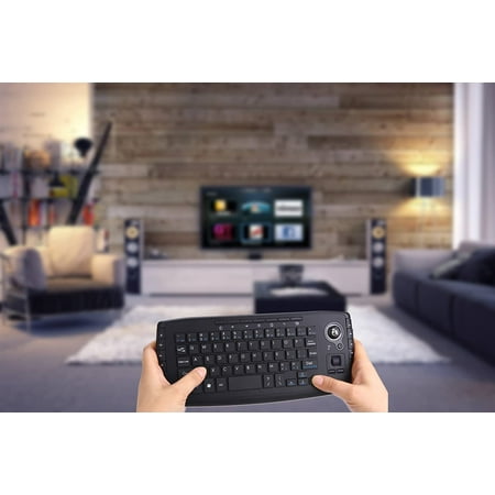 Multimedia 2.4Ghz Wireless Mini Keyboard with Trackball Mouse Wheel ...