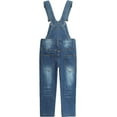 KIDSCOOL SPACE Girls Denim overalls, Deep Blue,, Bibs Washed Stretchy ...