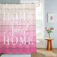 Bathroom Shower Curtain Sweet Home Quote Pink Ombre Wood Waterproof ...