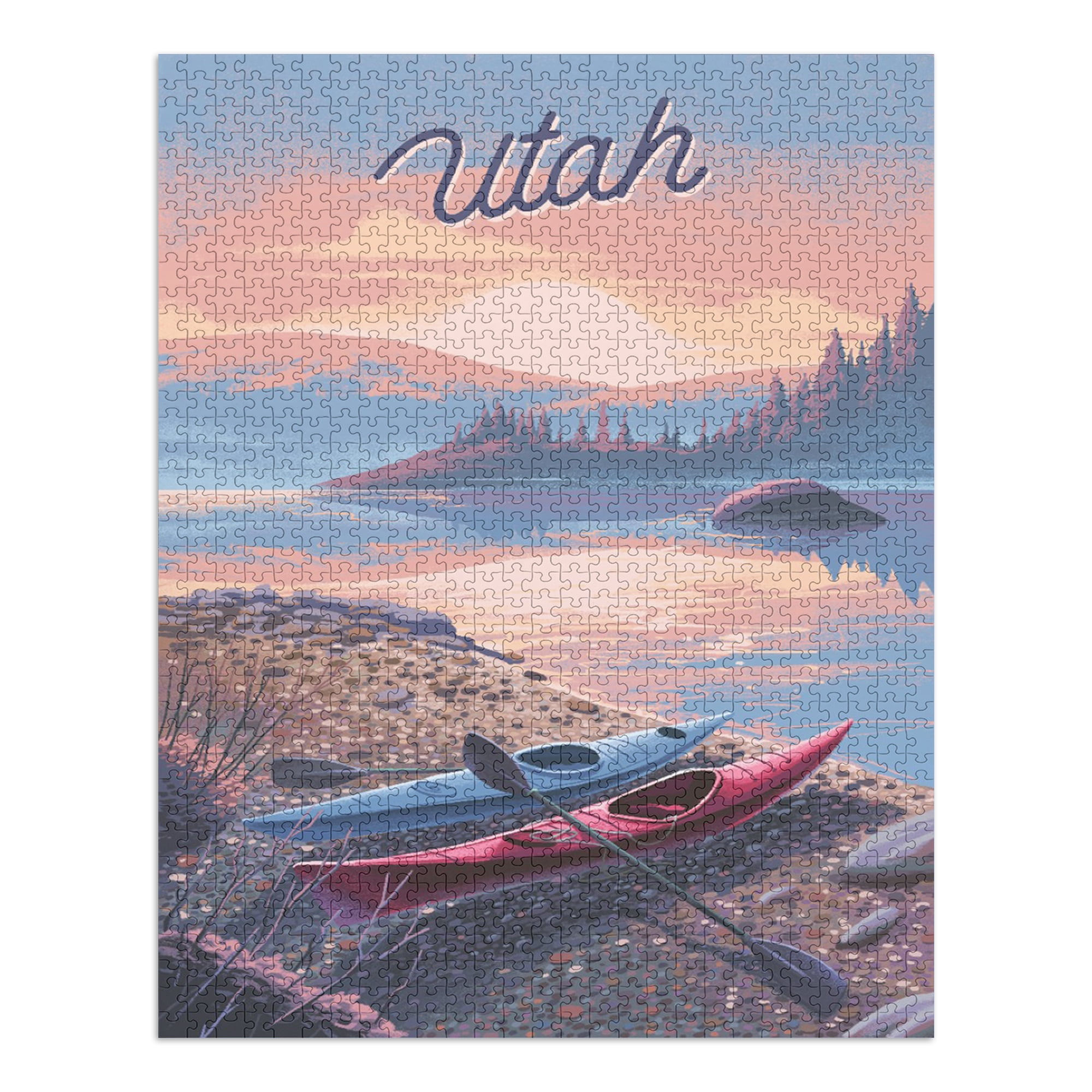 Utah, Glassy Sunrise, Kayak (1000 Piece Puzzle, Size 19x27, Challenging ...