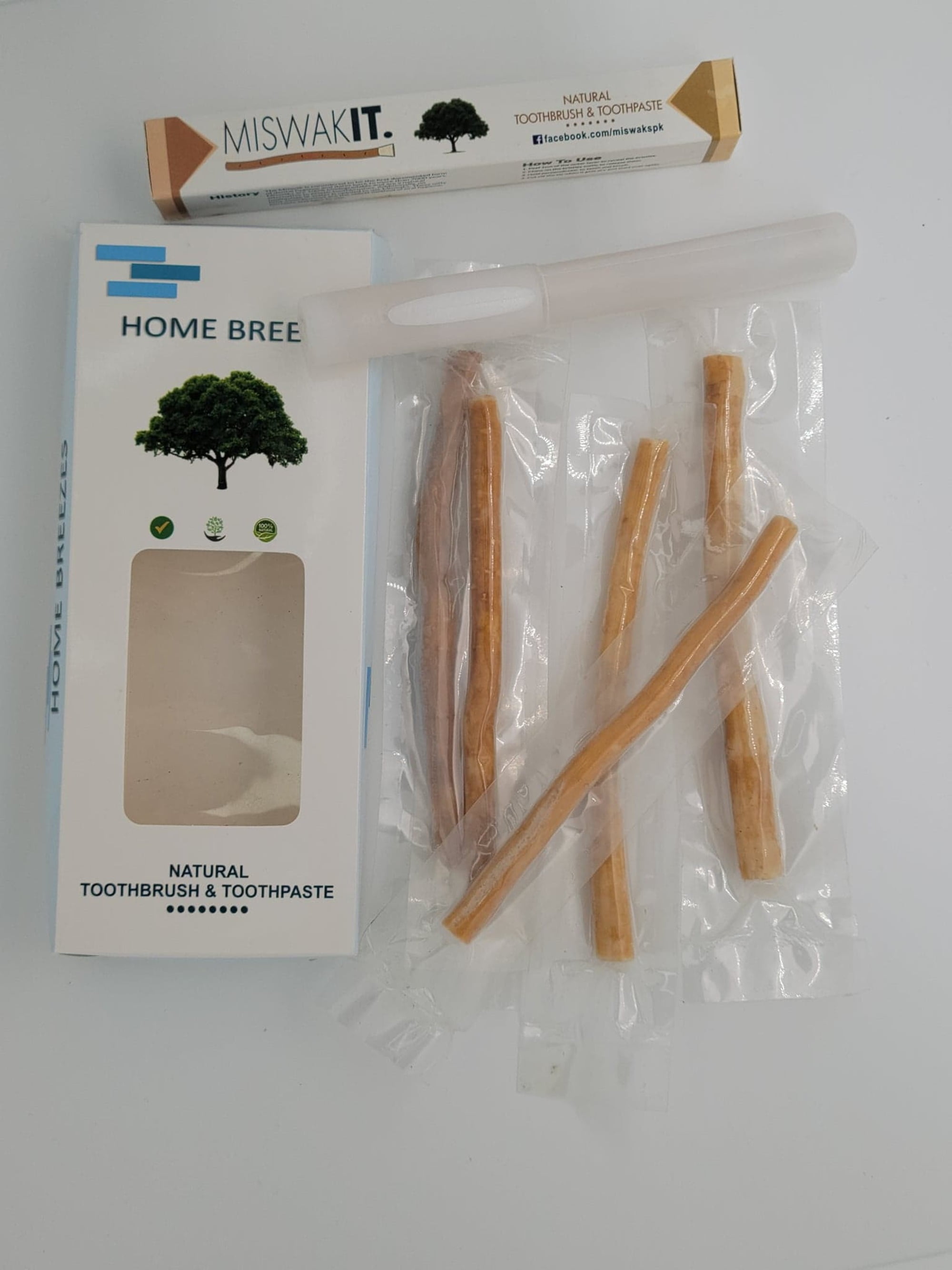Home Breezes 6 Pack Miswak Sticks with 1 Holder- Natural Toothbrush ...