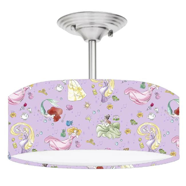 888 Cool Fans DR-0001099 Disney Princess Fantasy 2-Light Brushed Nickel ...