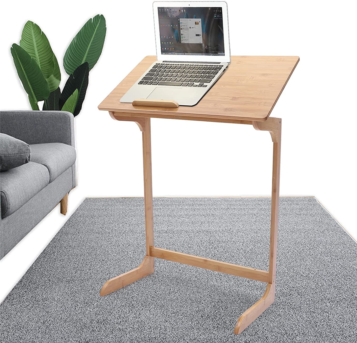 MONIPA Sofa Side Table Portable Couch End Table Laptop Desk Bamboo ...
