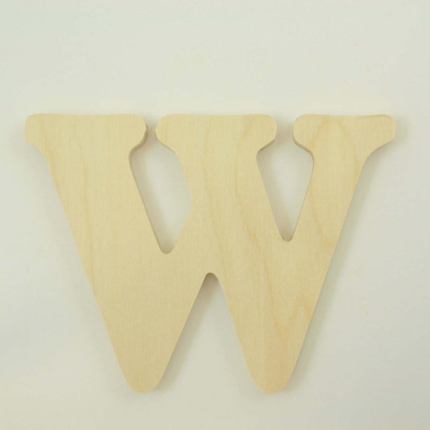 Package of 1, 6 Inch X 3/4" Thickness Baltic Birch Wood Letter W in The ...