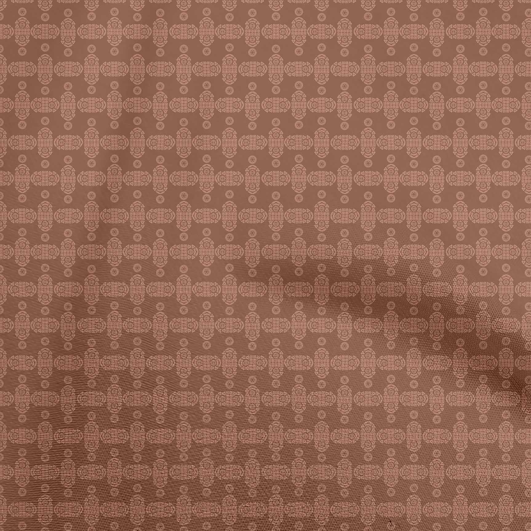 oneOone Viscose Chiffon Rust Brown Fabric Geometric Sewing Material ...