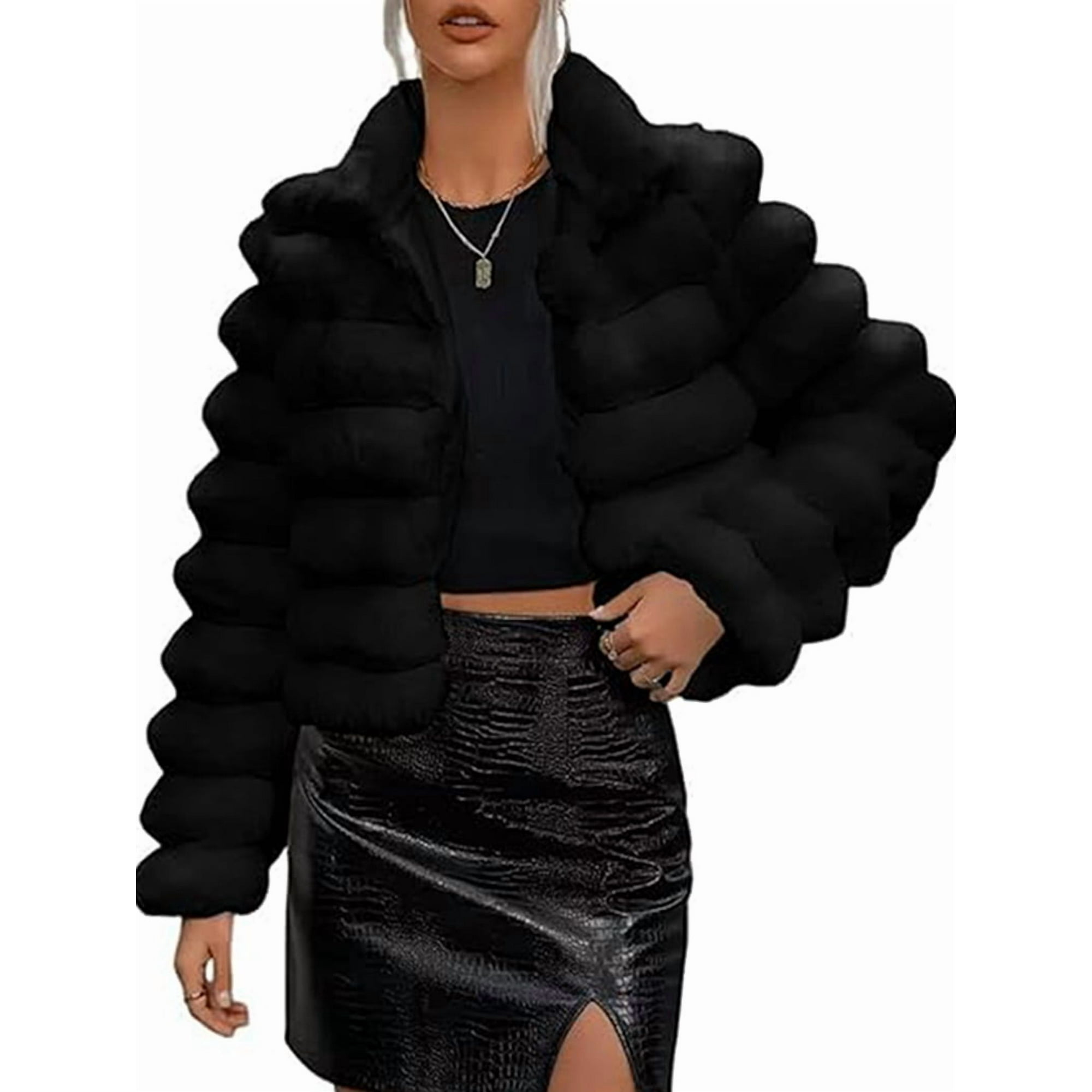 Click here for Unbranded Womens Faux Fur Jacket Short Puffy Long... prices