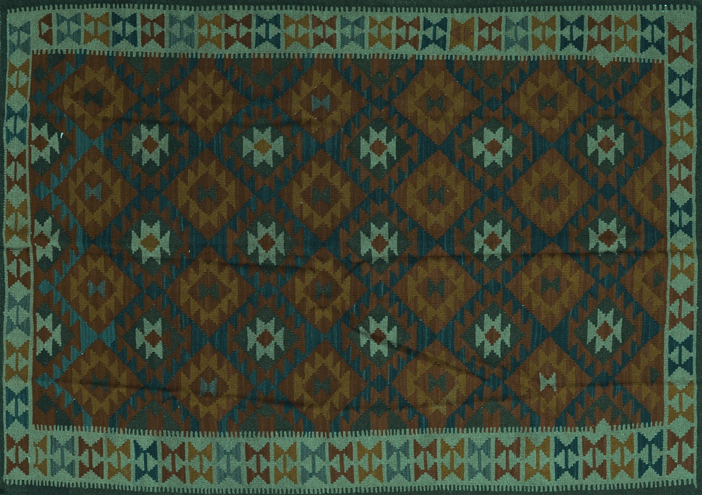 Ahgly Company Indoor Rectangle Southwestern Turquoise Blue Country Area ...