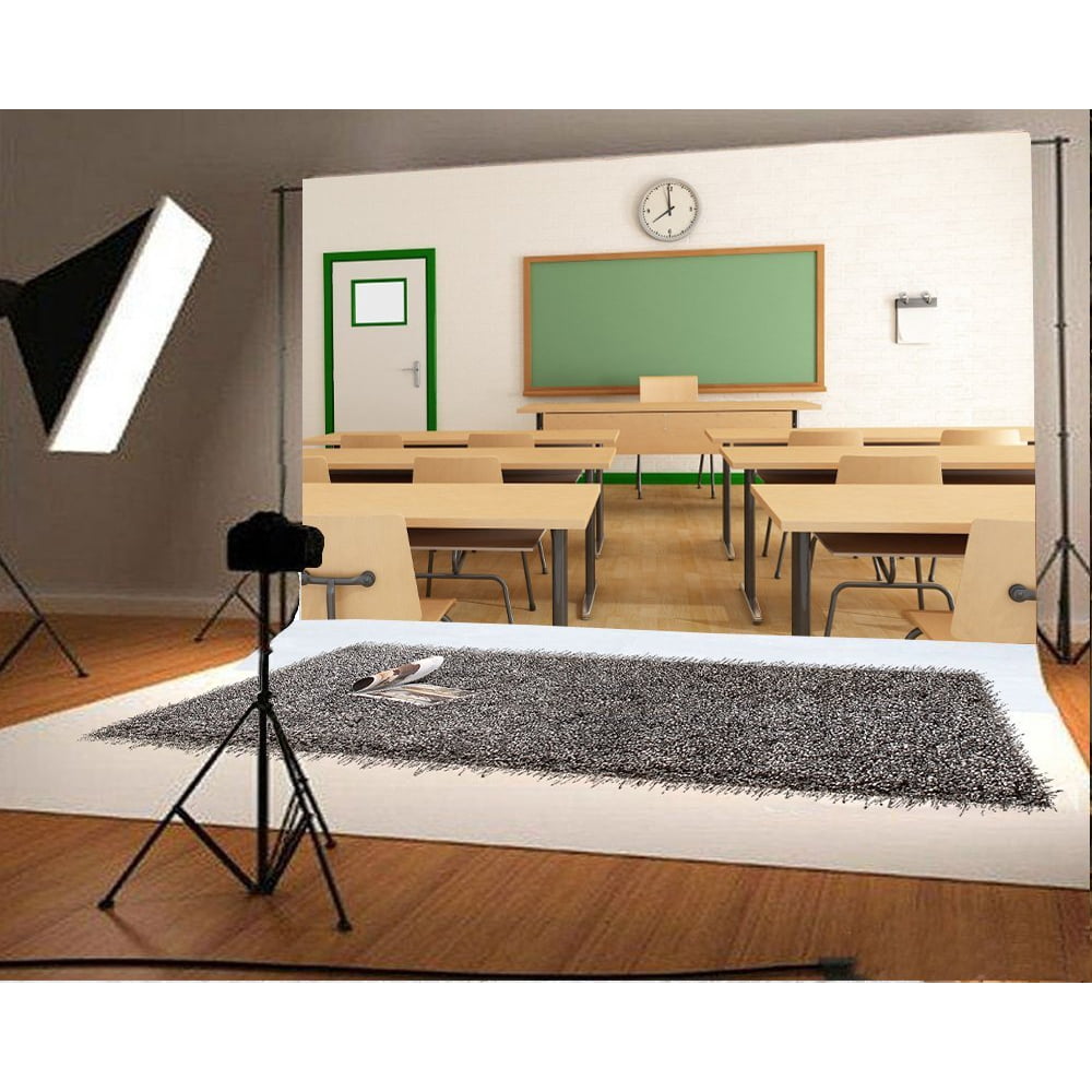 GreenDecor Polyster 7x5ft Back to School Backdrop Classroom Interior ...