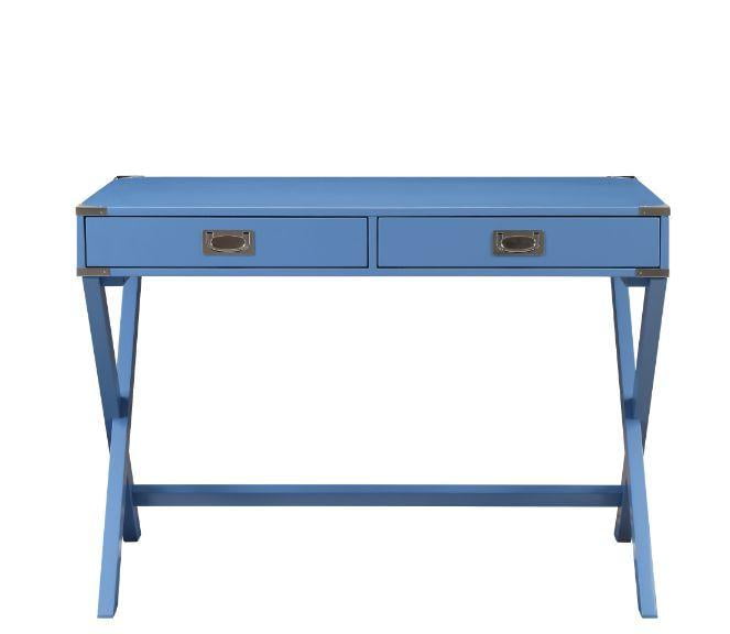 Linon Desk 2-Drawer Writing Desk, Blue - Walmart.com