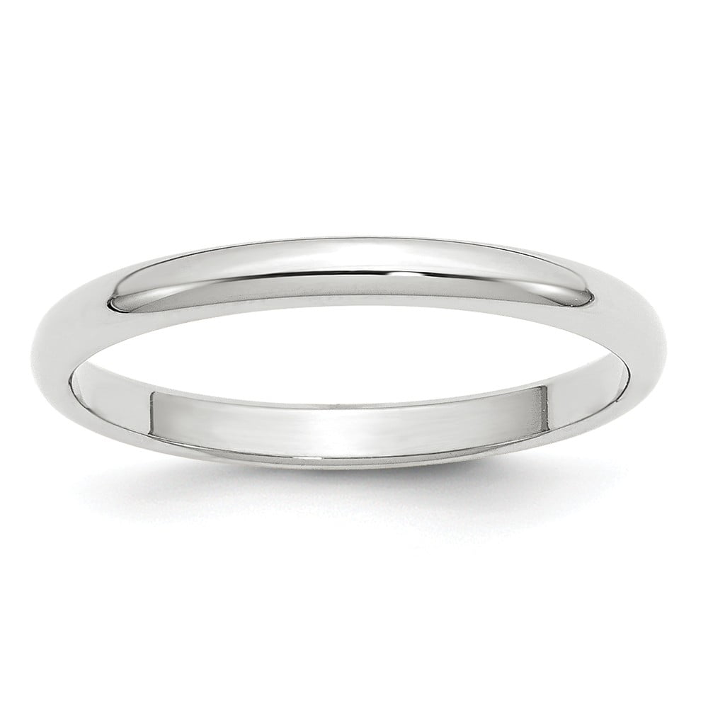 10K White Gold Ring Band Wedding Standard Half Round - Walmart.com