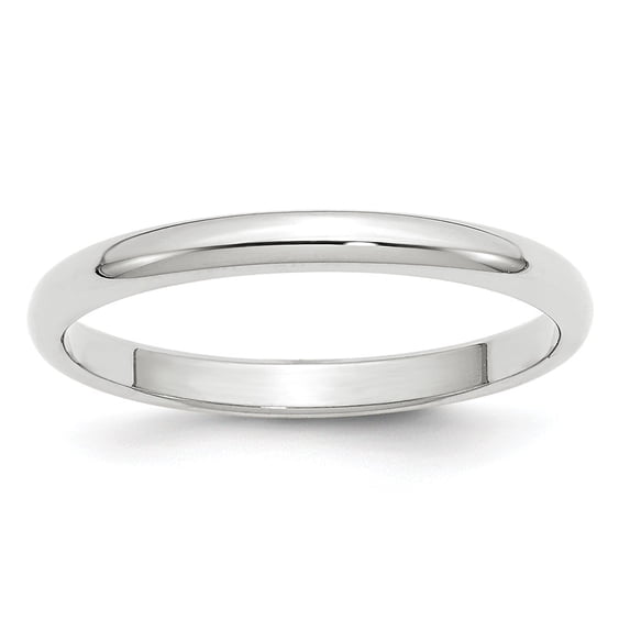 10K White Gold Ring Band Wedding Standard Half Round - Walmart.com