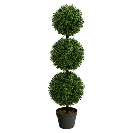 Nearly Natural 3ft. Eucalyptus Triple Ball Topiary Artificial Tree ...