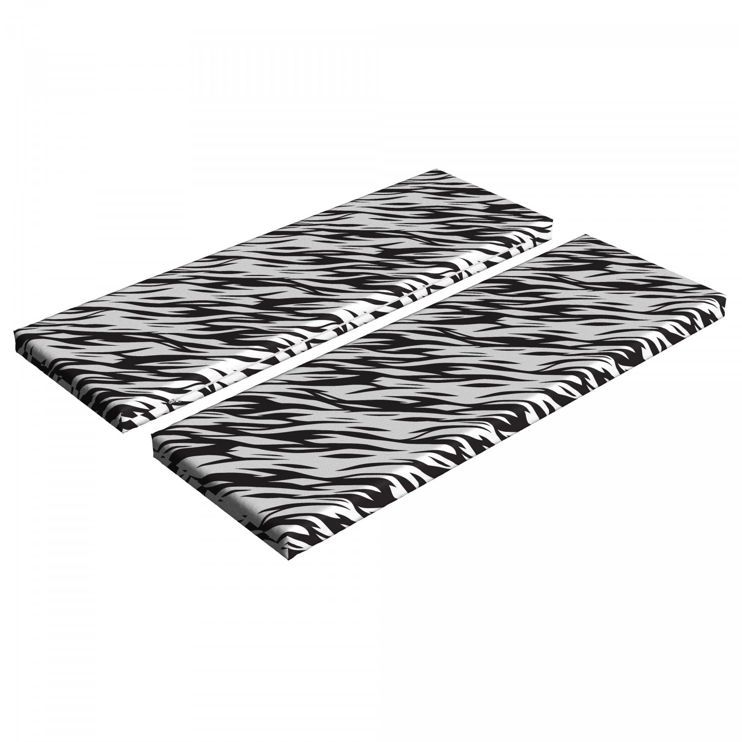 Zebra Print Bench Cushion Set of 2, Exotic Savanna Inspired Animal Skin ...