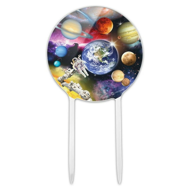 Acrylic Solar System Planets Space Earth Saturn Jupiter Mars Cake ...