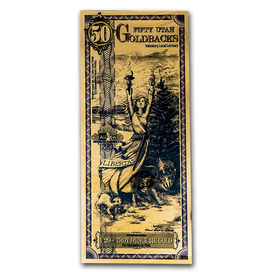 50 Utah Goldback - Aurum Gold Foil Note (24k) - Walmart.com