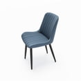 Contemporary Blue PU Leather Dining Room Chairs Set of 4, Thick Padded ...