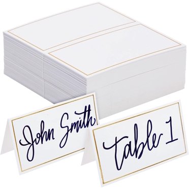 Better Office Products 100 Pack Place Cards, 2 x 3.5 in, White with ...