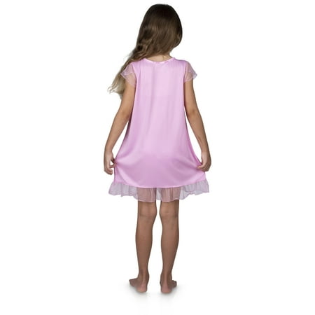 Disney Princesses Girls' Nightgown Pink Dorm Dress Up Pajama Sleepwear ...