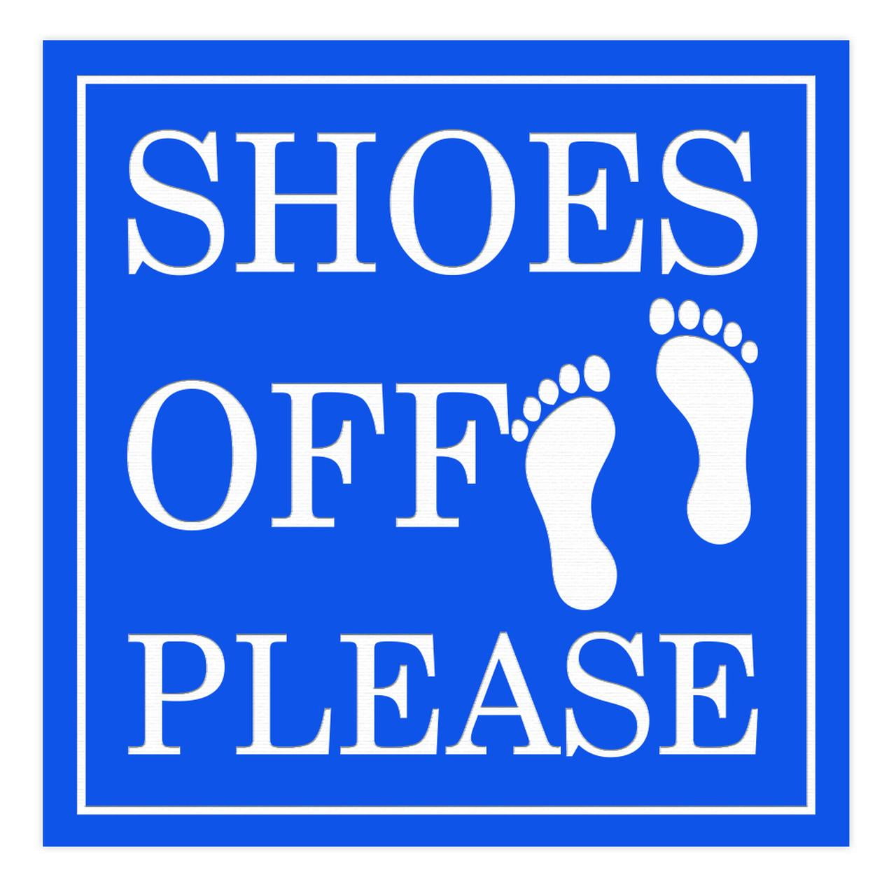 SHOES OFF PLEASE Square Wall Door Sign - Blue (Large) - Walmart.com