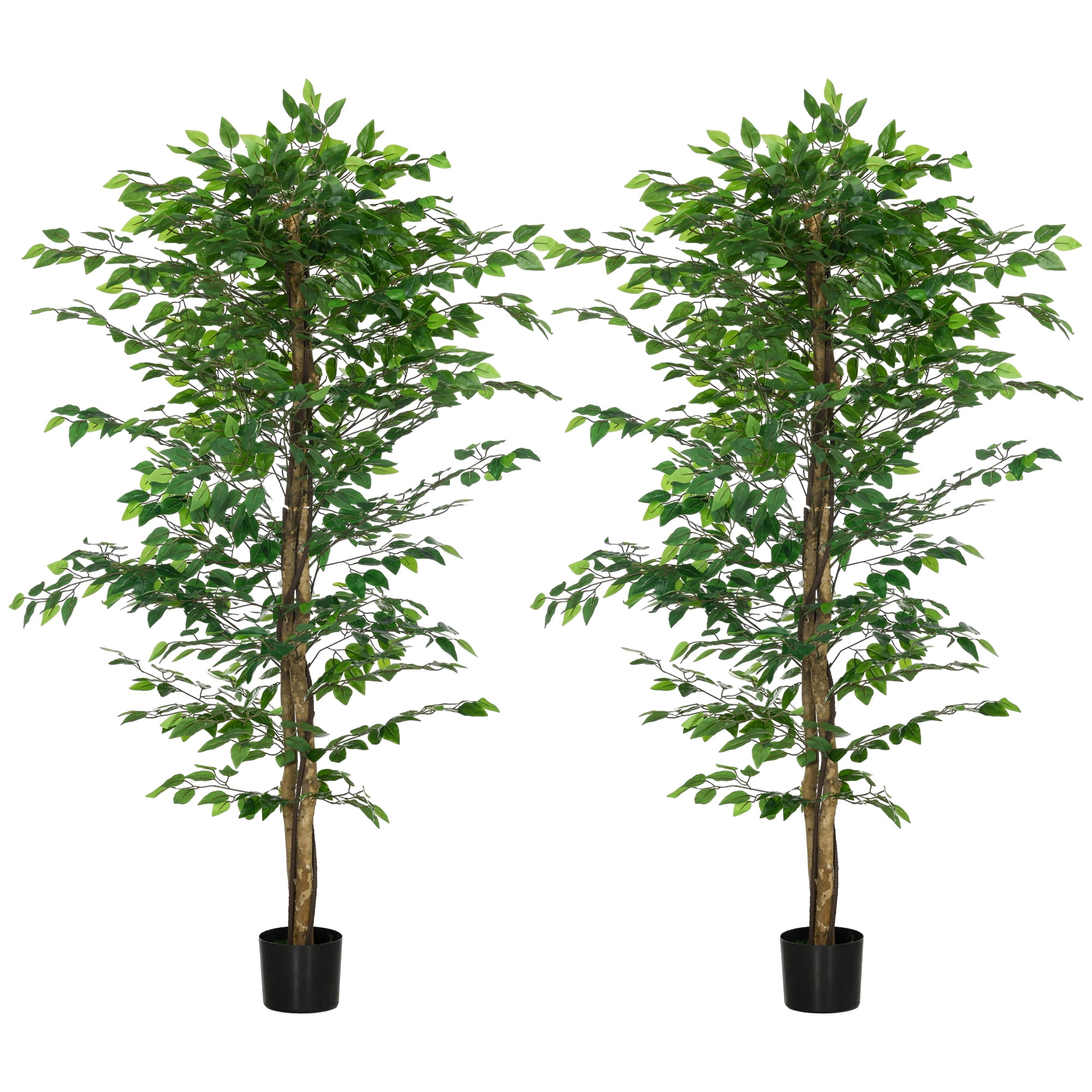 Click here for Homcom 2 Piece 6ft Artificial Trees Ficus For Indo... prices