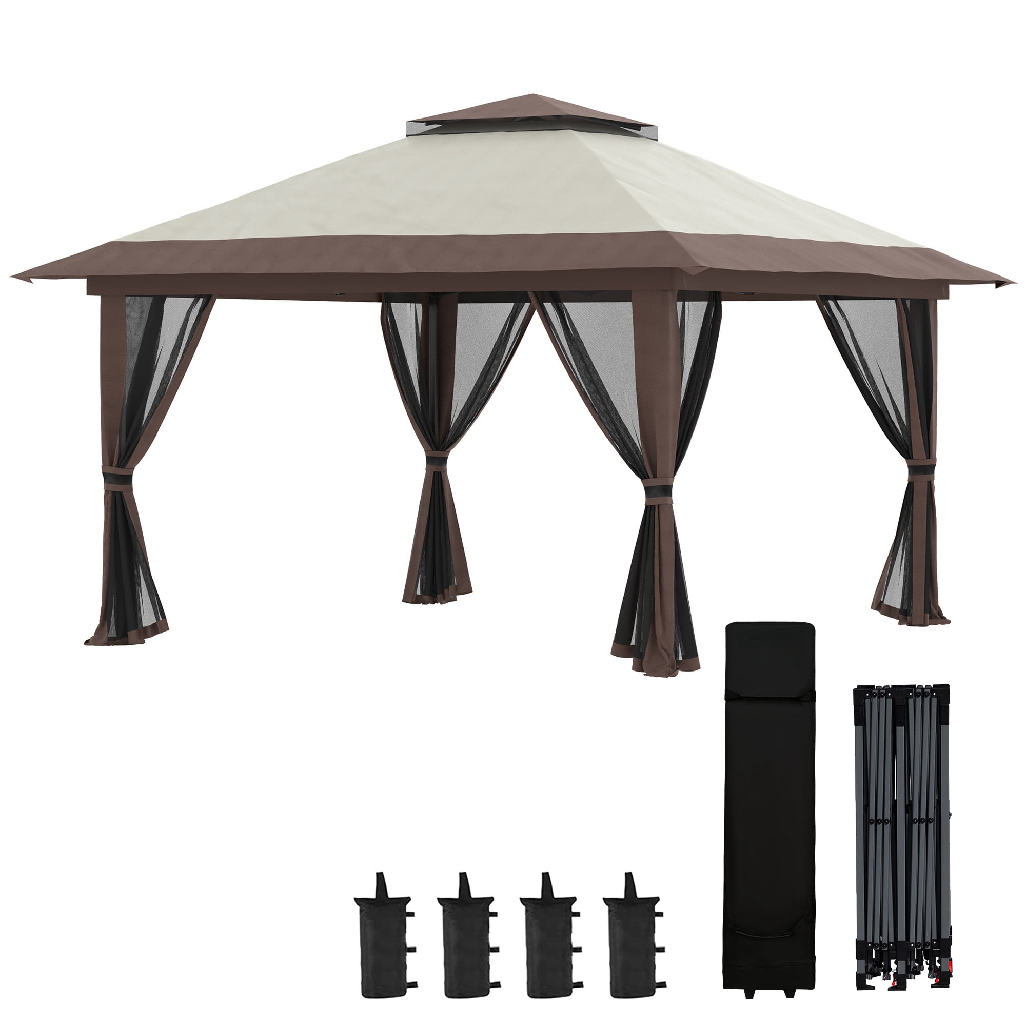 Click here for Outsunny 13x13 Adjustable Pop Up Canopy W/ Netting... prices