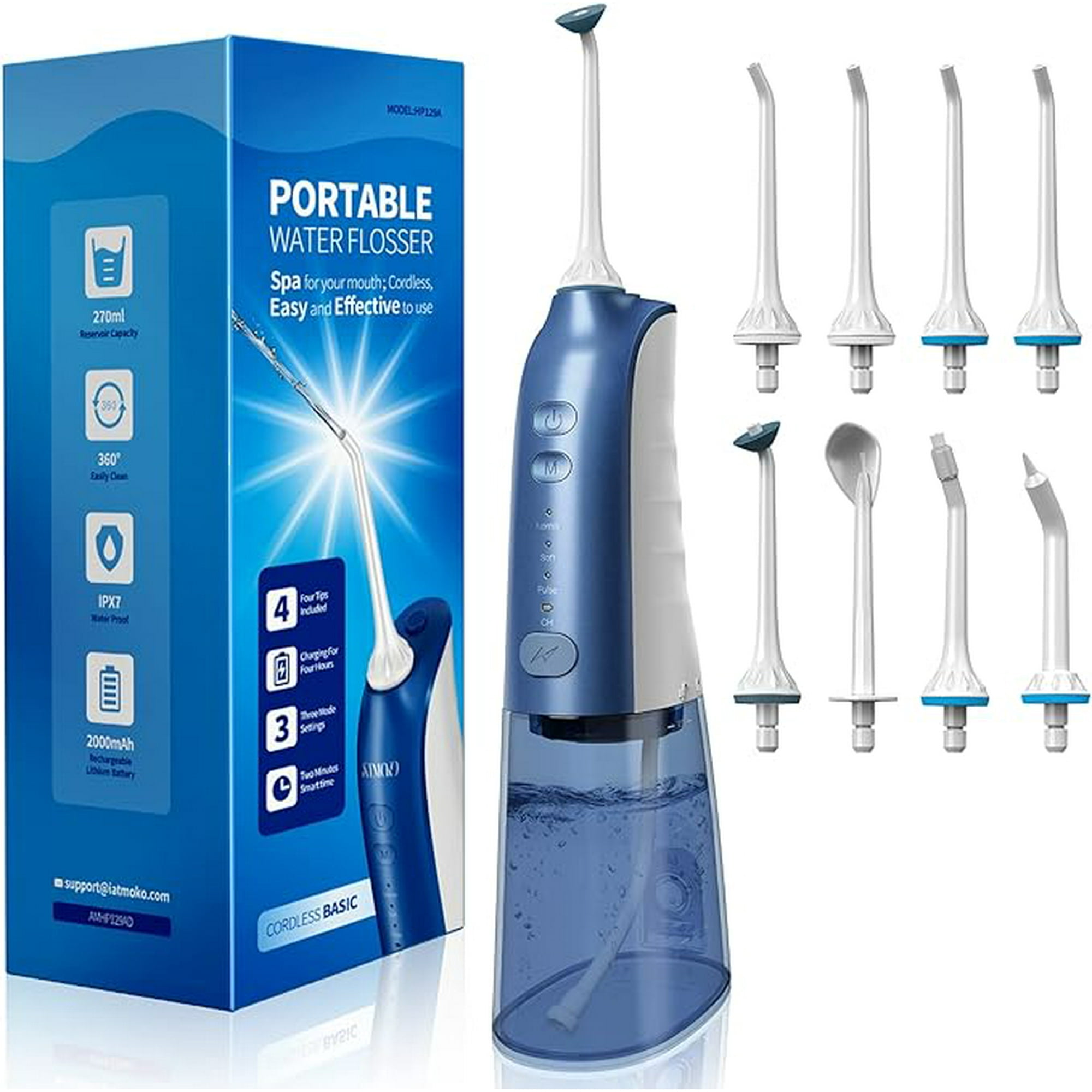 Click here for Atmoko Portable Water Flosser With 8 Jet Tips prices
