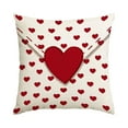 Cheapark Valentine's Day Heart Beige Pillow Covers Cotton Linen ...