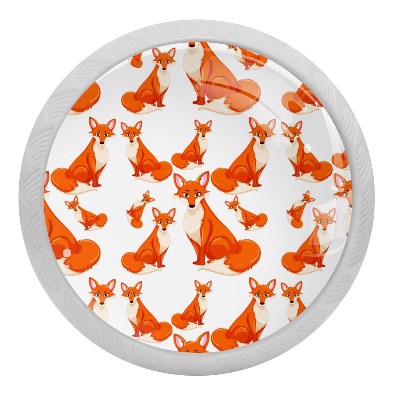 4PCS Round Fox Cabinet Fluorescence Knob Glowing in the Dark Furniture ...