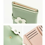 Cute Wallet Green Slim Wallet Tri-Fold Wallet PU Leather Purse Small ...