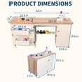 Anoncndin Large Folding Sewing Table, Sewing Machine Table with Compact ...