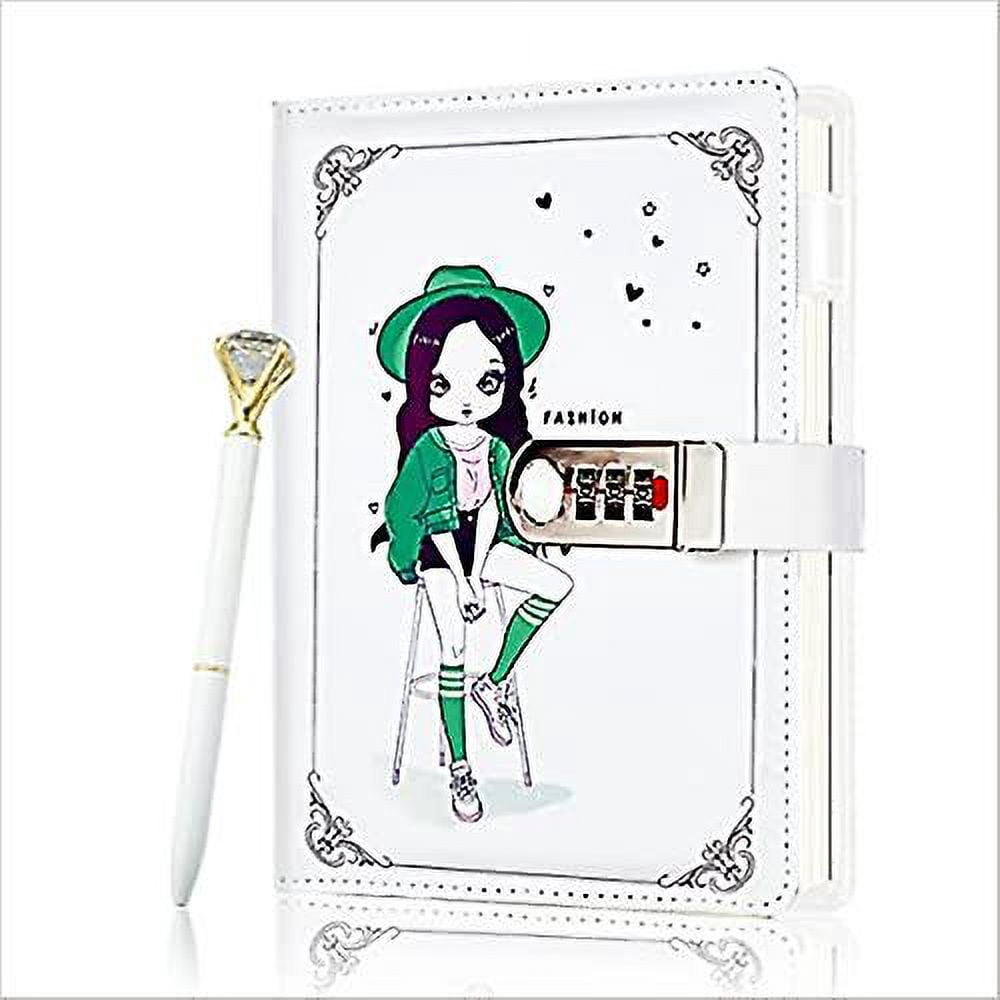 Diario de cuero Pu con candado, cuaderno con candado de combinación ...