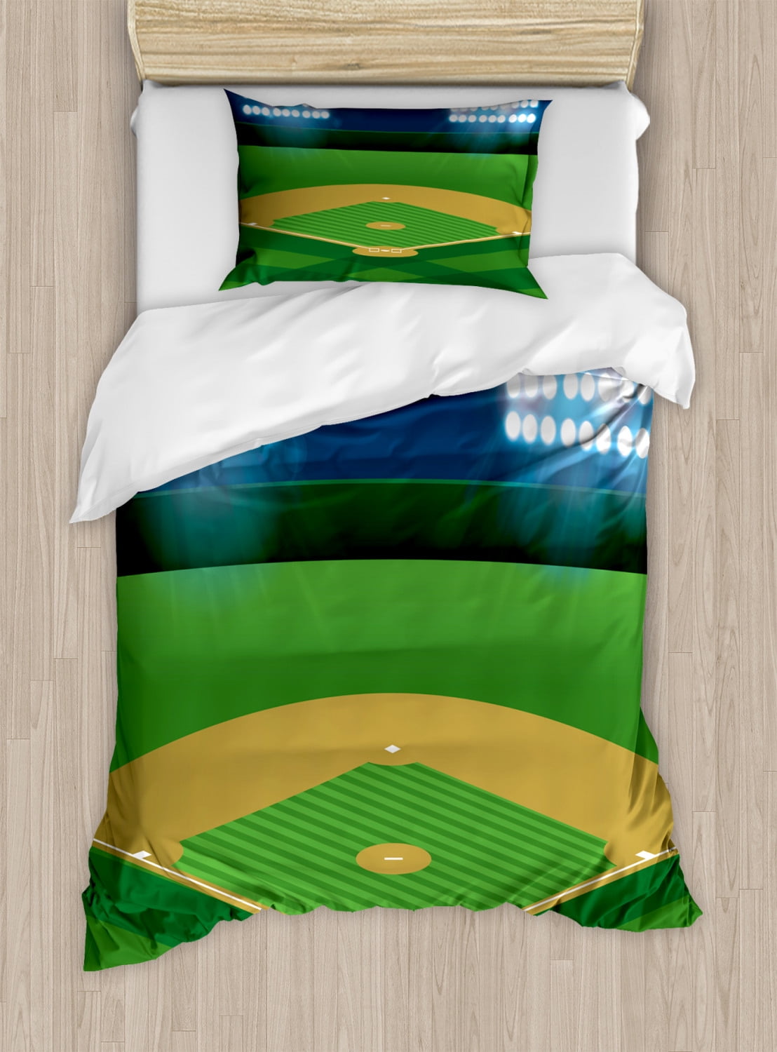 Baseball Duvet Cover Set Twin Size, Stadium Field American Sports ...