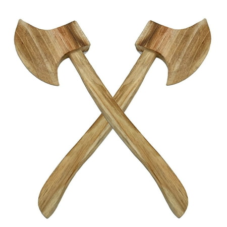 INvench 2 Pieces Wood Fake Axe Halloween Toys - Handmade Wood Hatchet ...