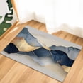 Blue Gold Color Block Door Mat Abstract Impressionist Style Non Slip ...